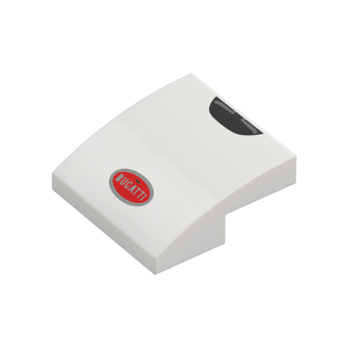 LEGO Slope 2 x 2 Curved with Black Air Vent and Bugatti Logo (15068 / ...