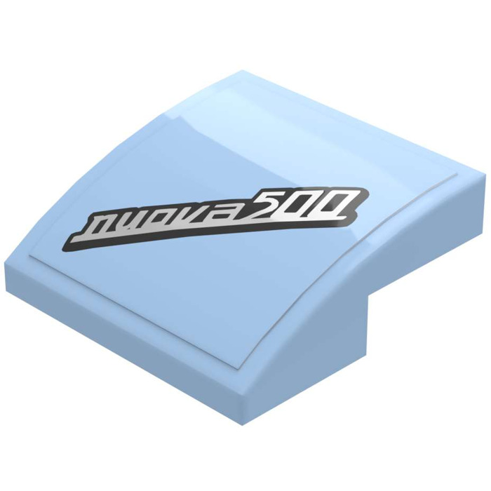 LEGO Slope 2 x 2 Curved with Black and Silver 'nuova500' Sticker (15068 ...