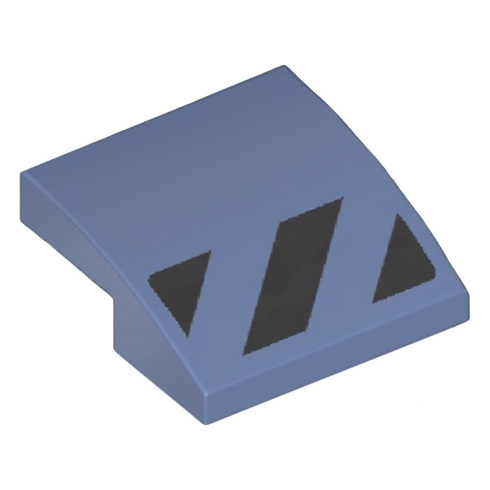 LEGO Slope 2 x 2 Curved with Black Diagonal Stripes Sticker (15068 ...