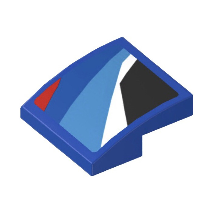 LEGO Slope 2 x 2 Curved with Black, Red, Blue and White Shapes Sticker ...