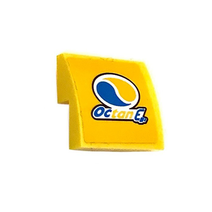 LEGO Slope 2 x 2 Curved with Blue and Yellow Logo Octan and 'Octan E ...