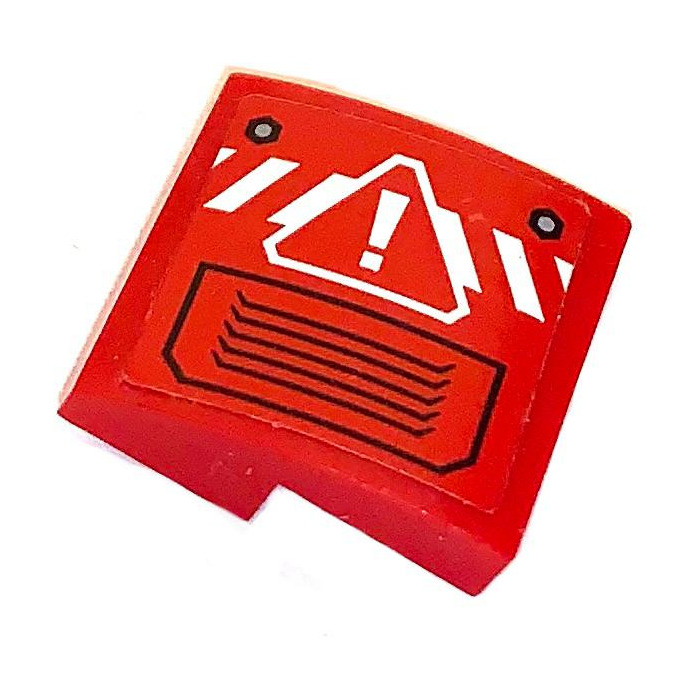 LEGO Slope 2 x 2 Curved with Caution Sign Sticker (15068) | Brick Owl ...
