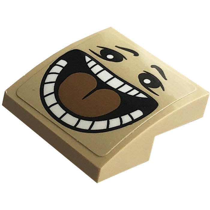 LEGO Slope 2 x 2 Curved with Face, Open Mouth Sticker (15068) | Brick ...