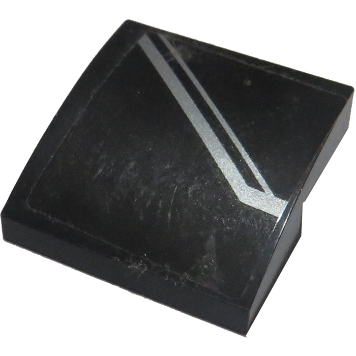 LEGO Slope 2 x 2 Curved with Flat Silver Slanted Lines on Black ...