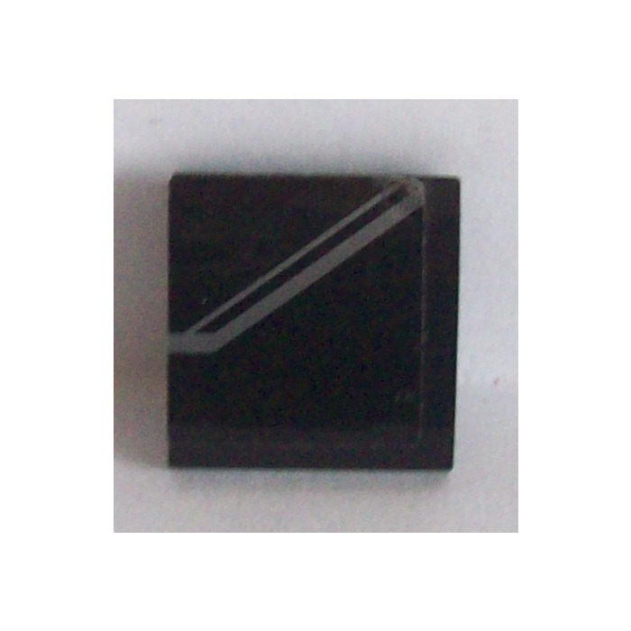 LEGO Slope 2 x 2 Curved with Flat Silver Slanted Lines on Black ...