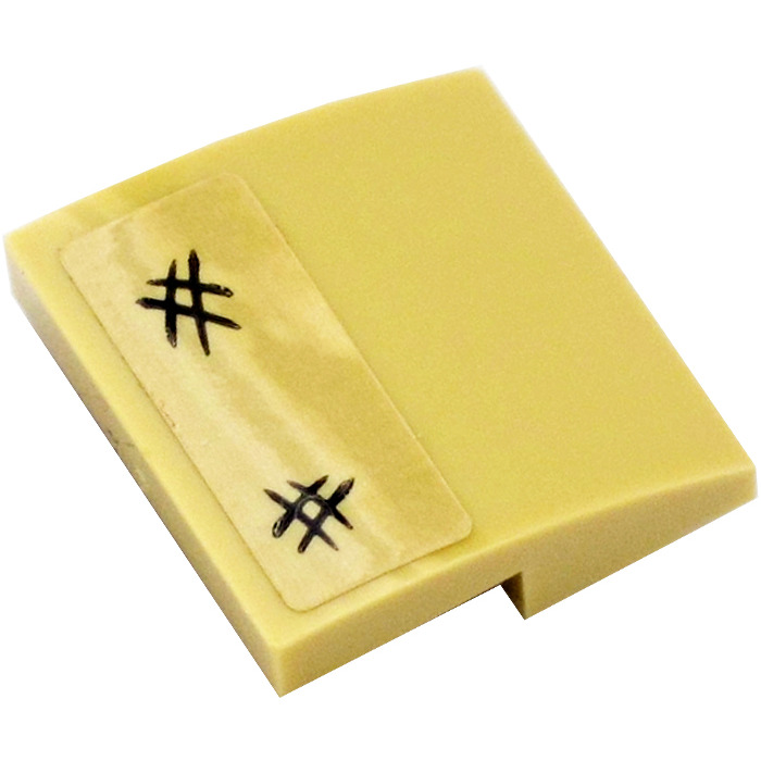 LEGO Slope 2 x 2 Curved with Hash Marks Sticker (15068) | Brick Owl ...