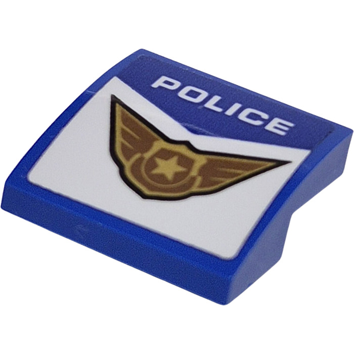 LEGO Slope 2 x 2 Curved with 'POLICE' and Gold Badge Sticker (15068 ...