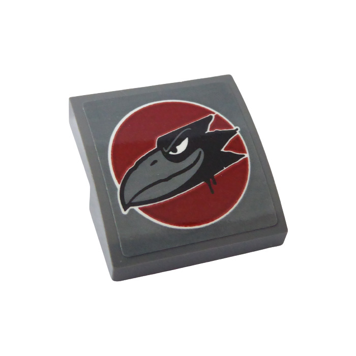 LEGO Slope 2 x 2 Curved with Raven Head in Circle Sticker (15068 ...