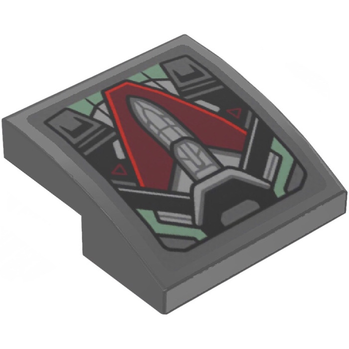 LEGO Slope 2 x 2 Curved with Red, Grey and Green Plane Control Panel ...