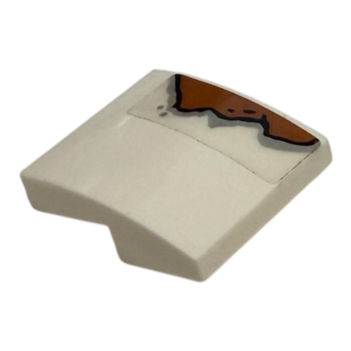 LEGO Slope 2 x 2 Curved with rust (left) Sticker (15068) | Brick Owl ...
