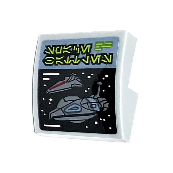 LEGO Slope 2 x 2 Curved with Spaceship Monitor Sticker (15068) | Brick ...