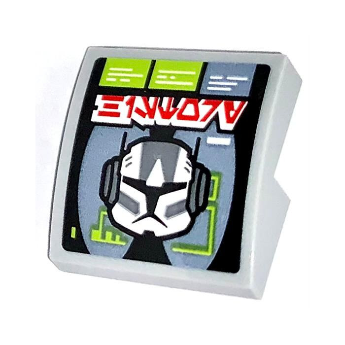 LEGO Slope 2 x 2 Curved with Tech Monitor Sticker (15068) | Brick Owl ...