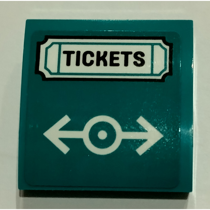 LEGO Slope 2 x 2 Curved with 'TICKETS' and Train Logo Sticker (15068 ...