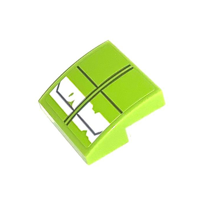 LEGO Slope 2 x 2 Curved with White and Black lines Sticker (15068 ...