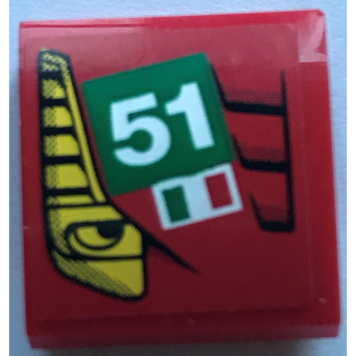LEGO Slope 2 x 2 Curved with Yellow Eye, "51" and Italian Flag Sticker ...