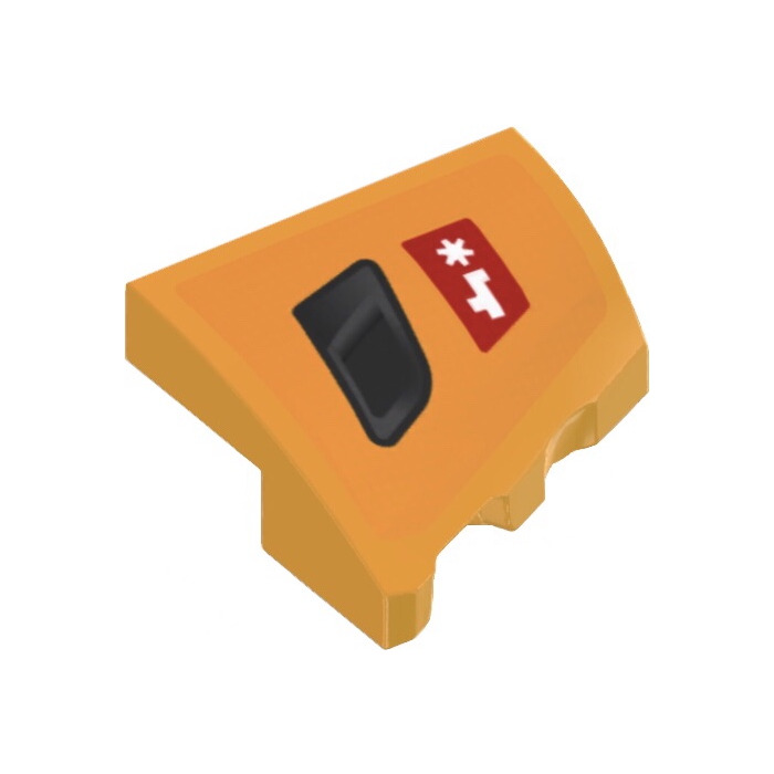 LEGO Slope 2 x 2 x 0.6 Curved Angled Left with ‘*4’ and Air Intake Vent ...