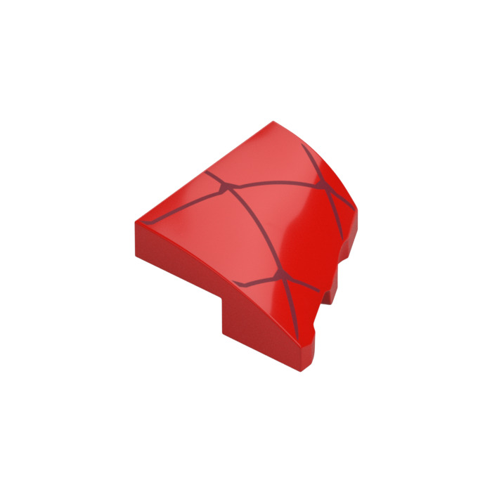 LEGO Slope 2 x 2 x 0.6 Curved Angled Left with Dark Red Webbing (5095 ...