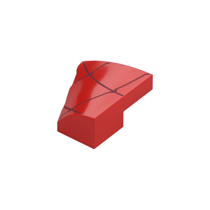 LEGO Slope 2 x 2 x 0.6 Curved Angled Left with Dark Red Webbing (5095 ...