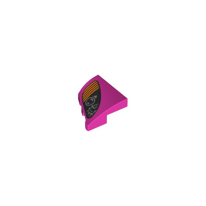 LEGO Slope 2 x 2 x 0.6 Curved Angled Right with Black and Orange ...