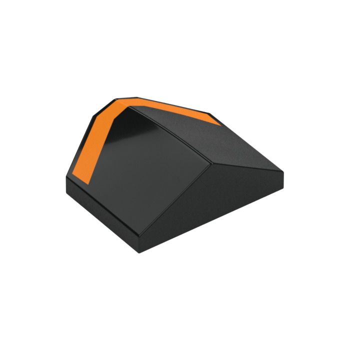 LEGO Slope 2 x 2 x 0.7 Curved with Orange Stripe (1762 / 113645 ...