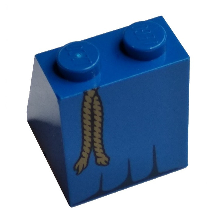 LEGO Slope 2 x 2 x 2 (65°) with Black Hem Folds, Tan Rope Belt Pattern ...