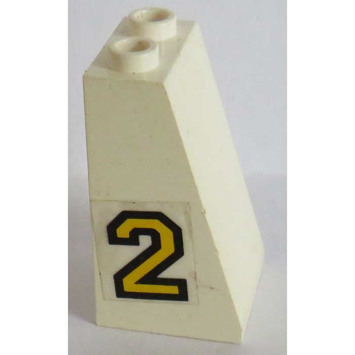 LEGO Slope 2 x 2 x 3 (75°) with Number 2 Sticker Hollow Studs (3684 ...