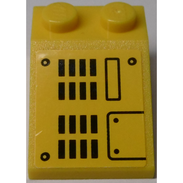 LEGO Slope 2 x 3 (25°) with Grille and Hatch Sticker (3298) | Brick Owl ...