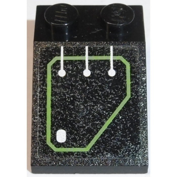 LEGO Slope 2 x 3 (25°) with Lime Circuit Board (Left) Sticker (3298 ...