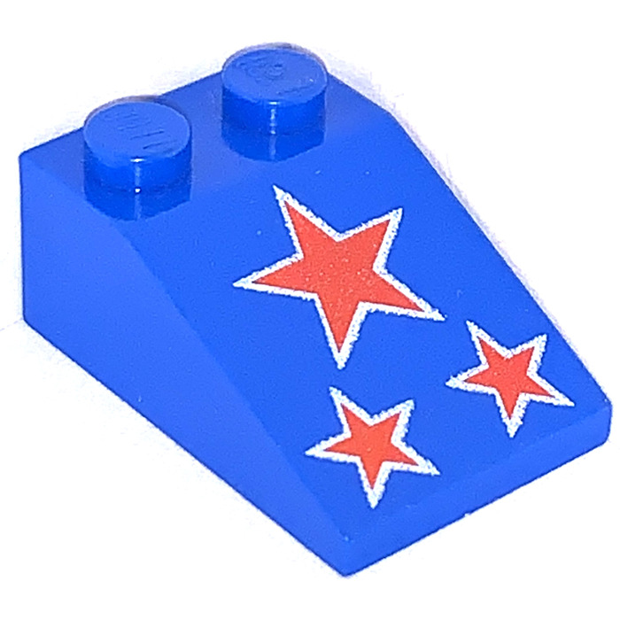LEGO Slope 2 x 3 (25°) with Red Stars (3298 / 82494) | Brick Owl