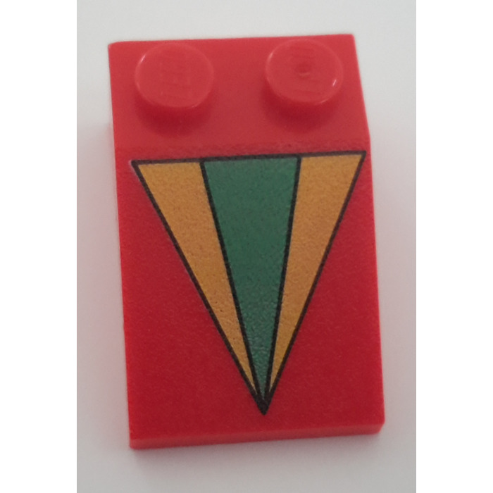 LEGO Slope 2 x 3 (25°) with Yellow and Green Triangles (3298 / 40343 ...