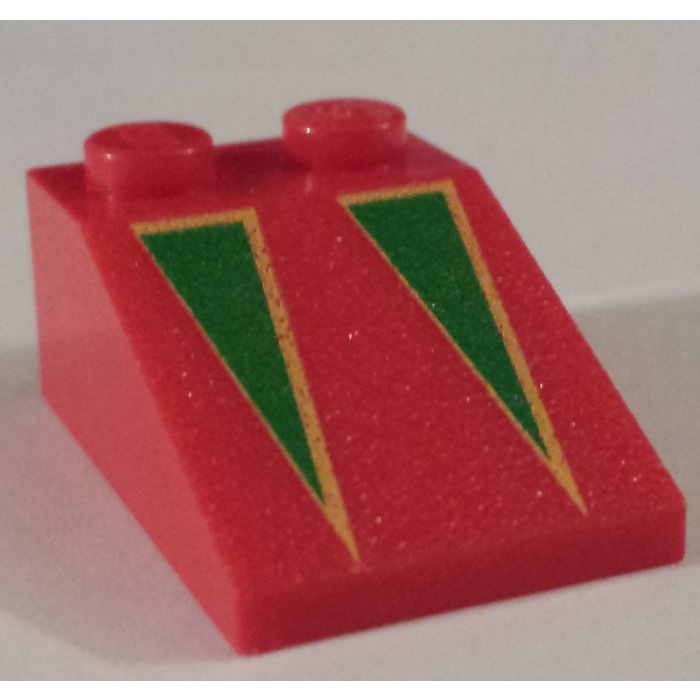 LEGO Slope 2 x 3 (25°) with Yellow Bordered Green Triangles (3298 / ...
