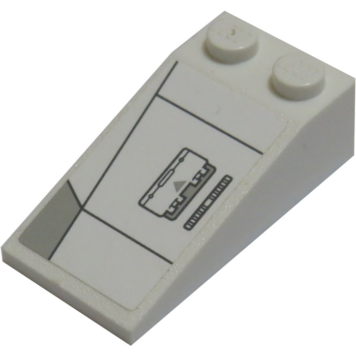 LEGO Slope 2 x 4 (18°) with White/Gray areas, Flap Sticker (30363 ...
