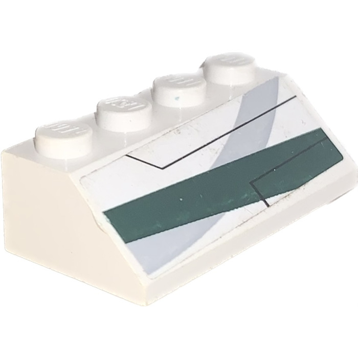 LEGO Slope 2 x 4 (45°) with Black Shape Left Sticker (3037) | Brick Owl ...