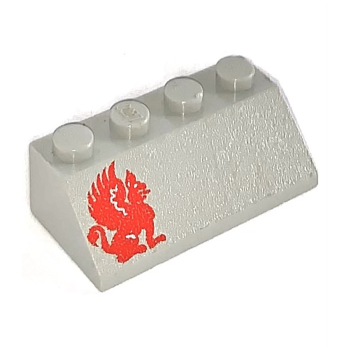 LEGO Slope 2 x 4 (45°) with Red Gryphon (left ) (3037 / 44562) | Brick ...