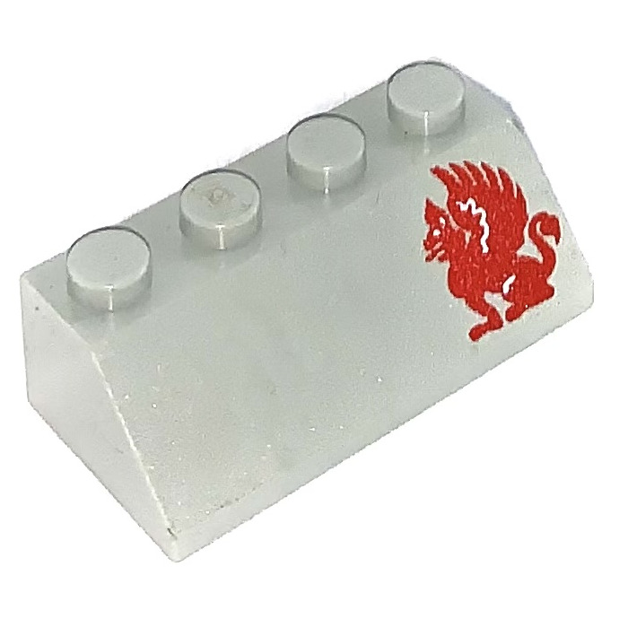 LEGO Slope 2 x 4 (45°) with Red Gryphon (right) (3037 / 44563) | Brick ...