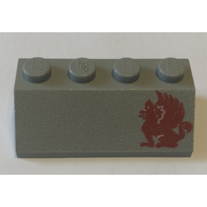 LEGO Slope 2 x 4 (45°) with Red Gryphon (right) (3037 / 44563) | Brick ...