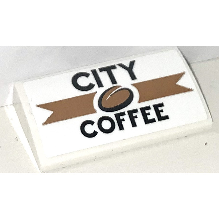 LEGO Slope 2 x 4 Curved with CITY COFFEE Sticker with Bottom Tubes ...