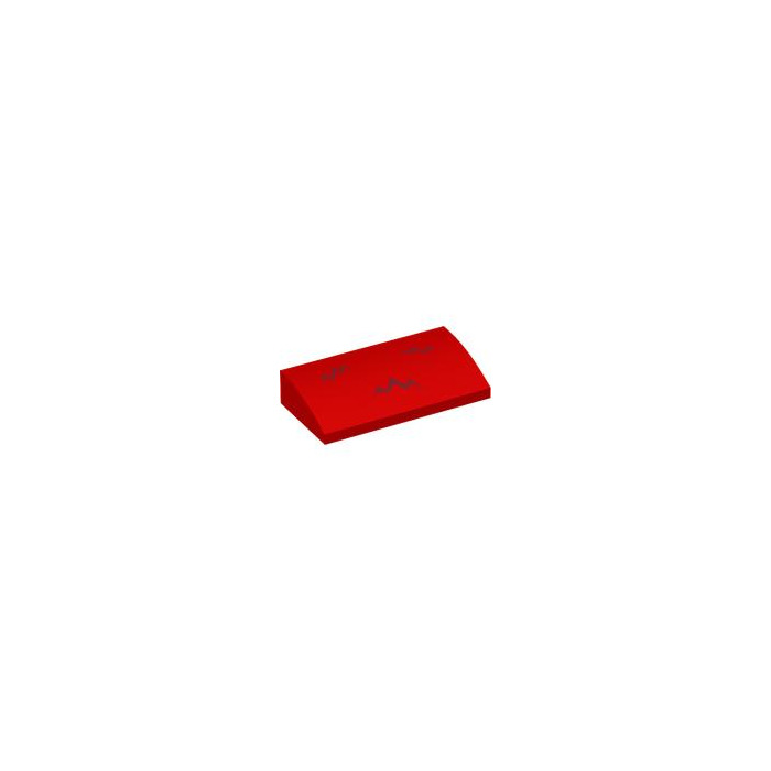 LEGO Slope 2 x 4 Curved with Dark Red Fur Lines with Bottom Tubes ...