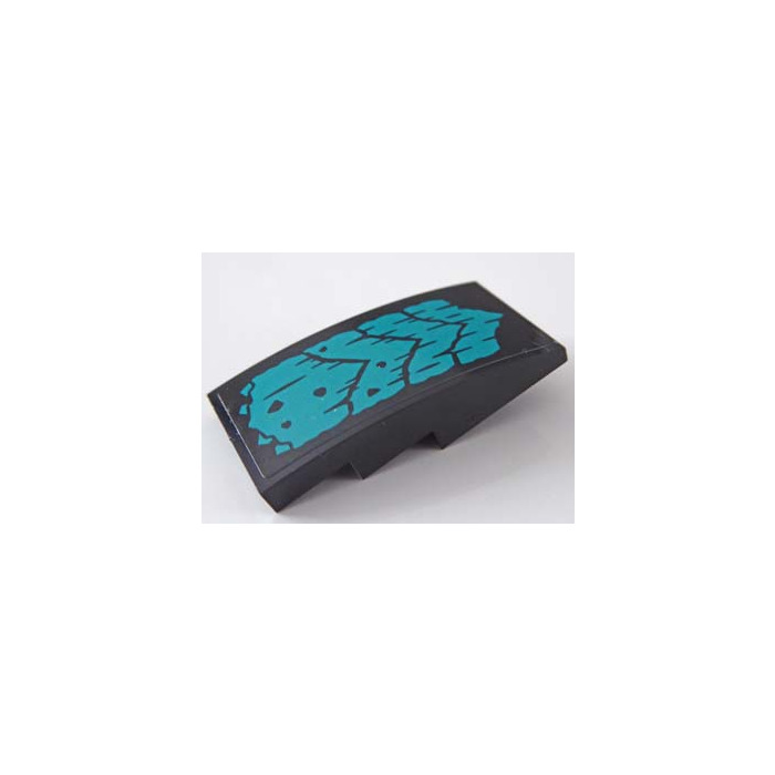 LEGO Slope 2 x 4 Curved with Dark Turquoise Chevrons Sticker (93606 ...