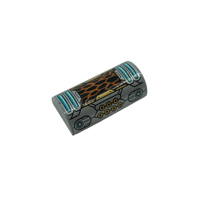 LEGO Slope 2 x 4 Curved with Silver Armor Plates and Lightning Energy ...