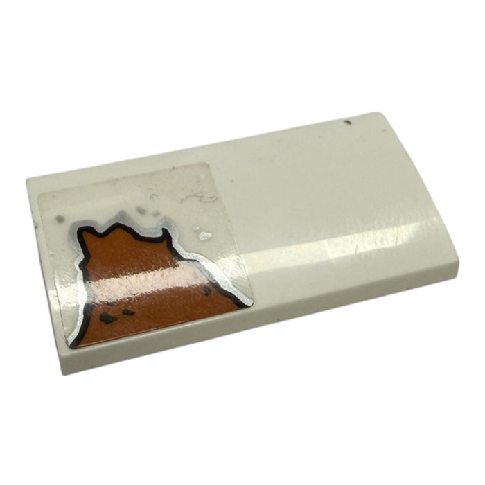 LEGO Slope 2 x 4 Curved with rust (left) Sticker with Bottom Tubes ...