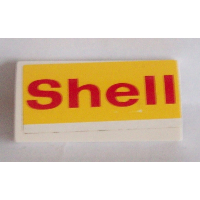 LEGO Slope 2 x 4 Curved with shell logo Sticker with Bottom Tubes ...