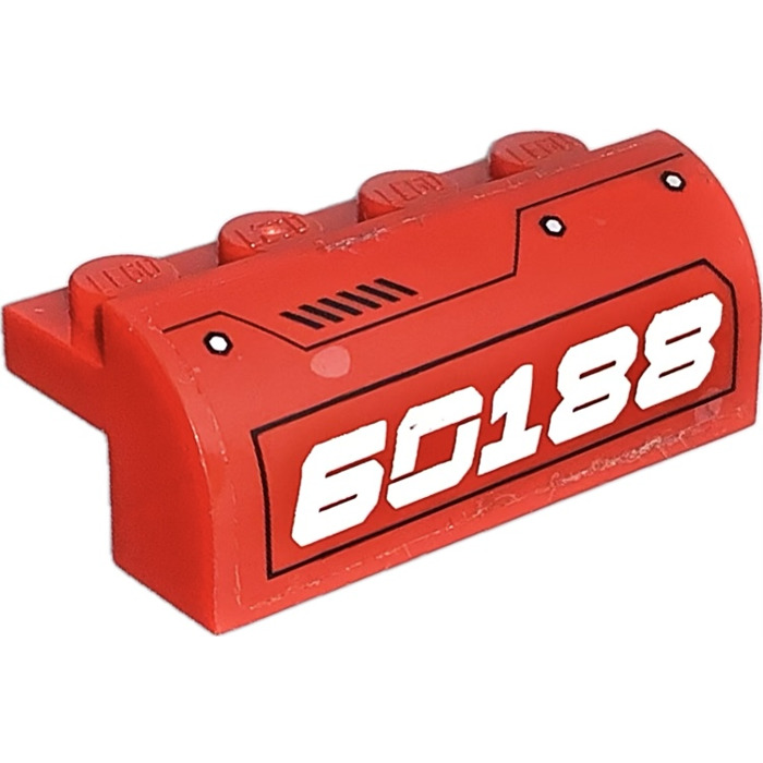 LEGO Slope 2 x 4 x 1.3 Curved with '60188' (Model Left) Sticker (6081 ...