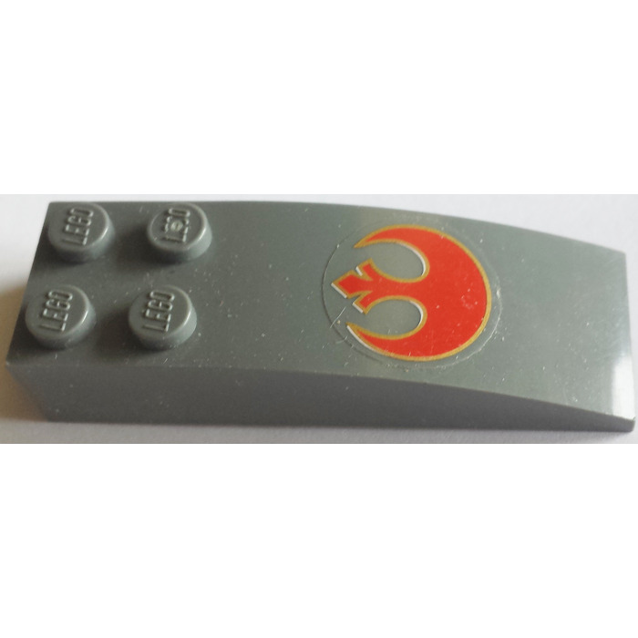 LEGO Slope 2 x 6 Curved with Rebel Alliance Logo Sticker (44126 ...