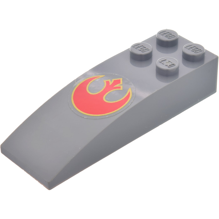 LEGO Slope 2 x 6 Curved with Rebel Alliance Logo Sticker (44126 ...