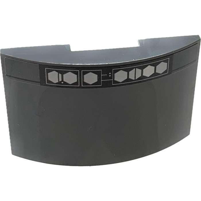 LEGO Slope 4 x 6 Curved with Cut Out with With Three Silver Hexagons ...