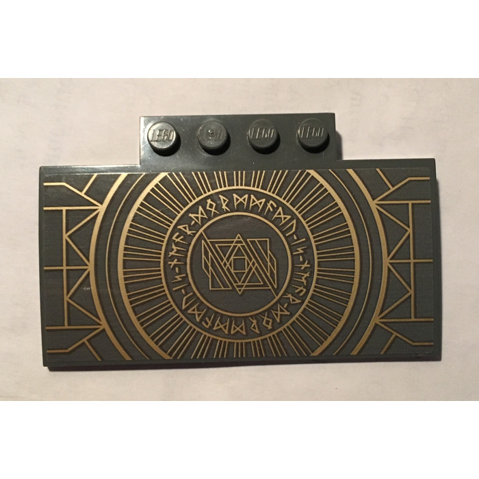 LEGO Slope 5 x 8 x 0.7 Curved with Circular Pattern and Runes Sticker ...