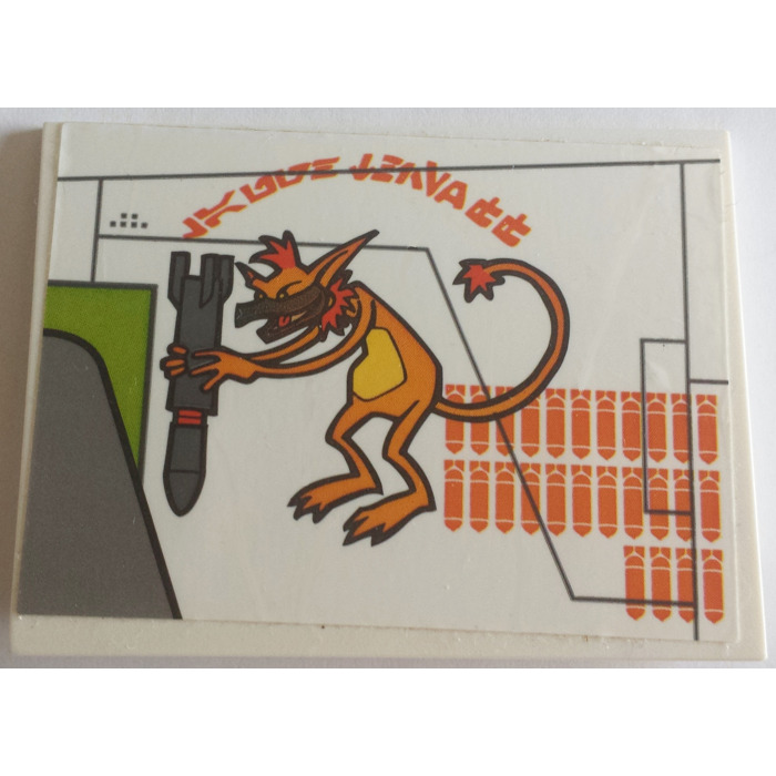 LEGO Slope 6 x 8 (10°) with Creature 7676 Left Sticker (4515) | Brick ...