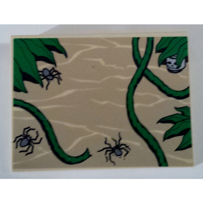 LEGO Slope 6 x 8 (10°) with Spiders and Vines Sticker (4515) | Brick ...