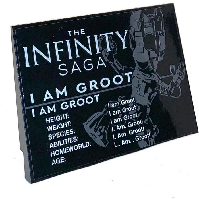 LEGO Slope 6 x 8 (10°) with THE INFINITY SAGA I AM GROOT Sticker (3292 ...